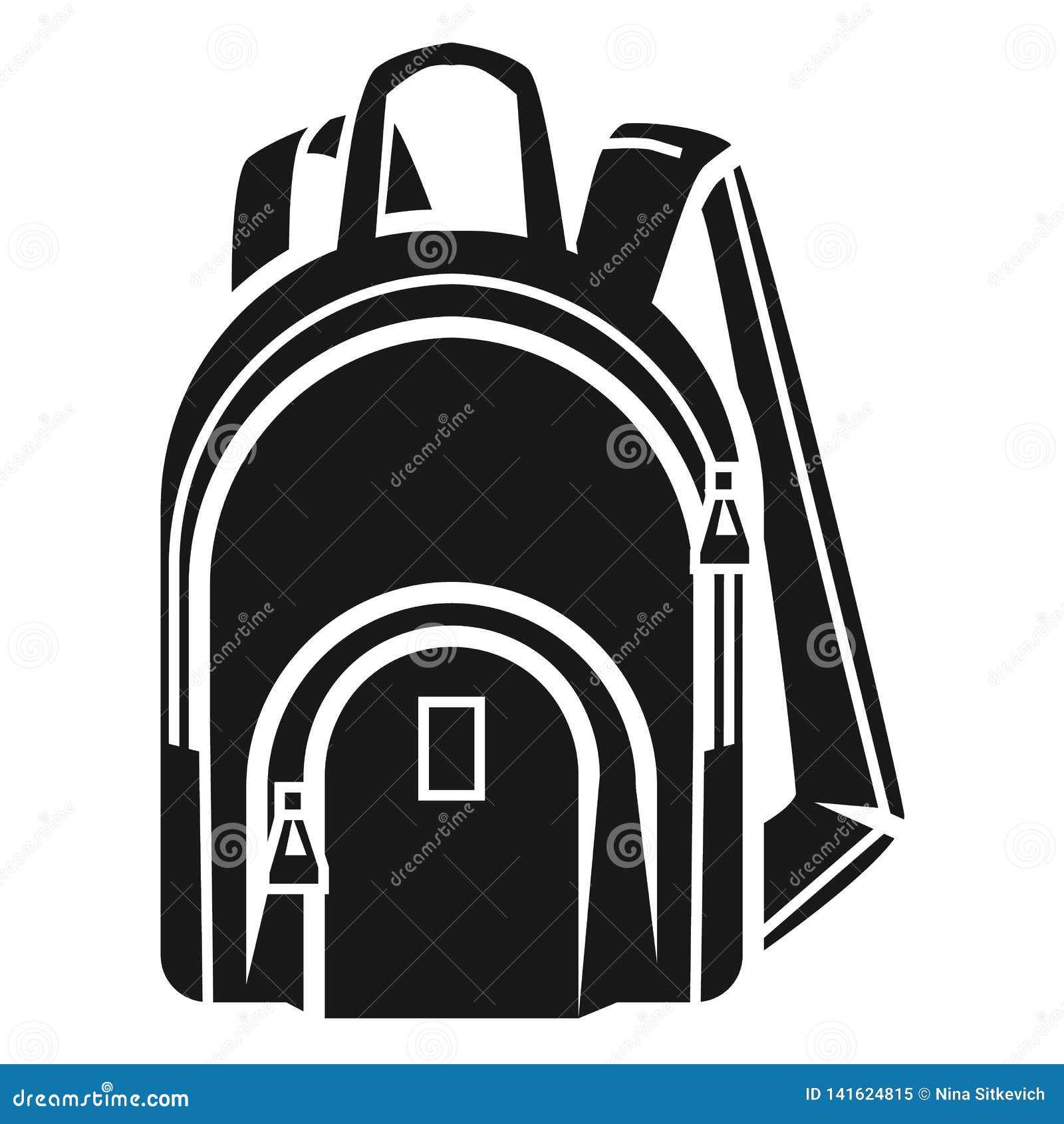 Student Backpack Icon, Simple Style Stock Vector - Illustration of ...