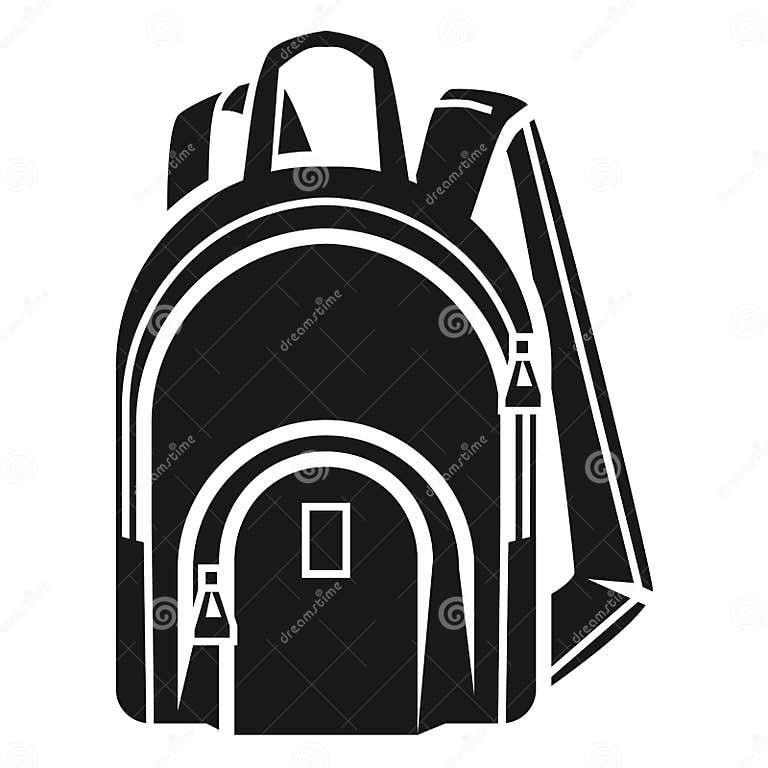 Student Backpack Icon, Simple Style Stock Vector - Illustration of ...