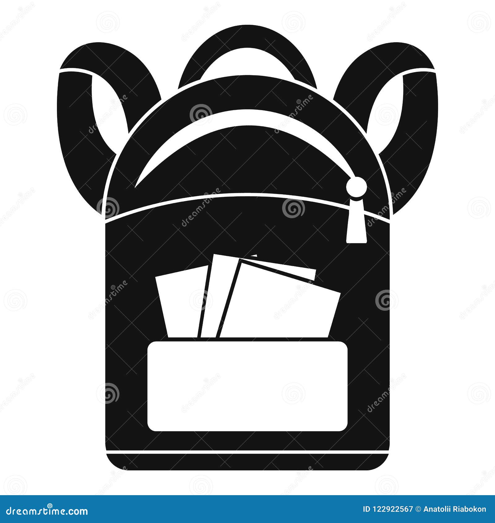 Student Backpack Icon, Simple Style Stock Vector - Illustration of ...