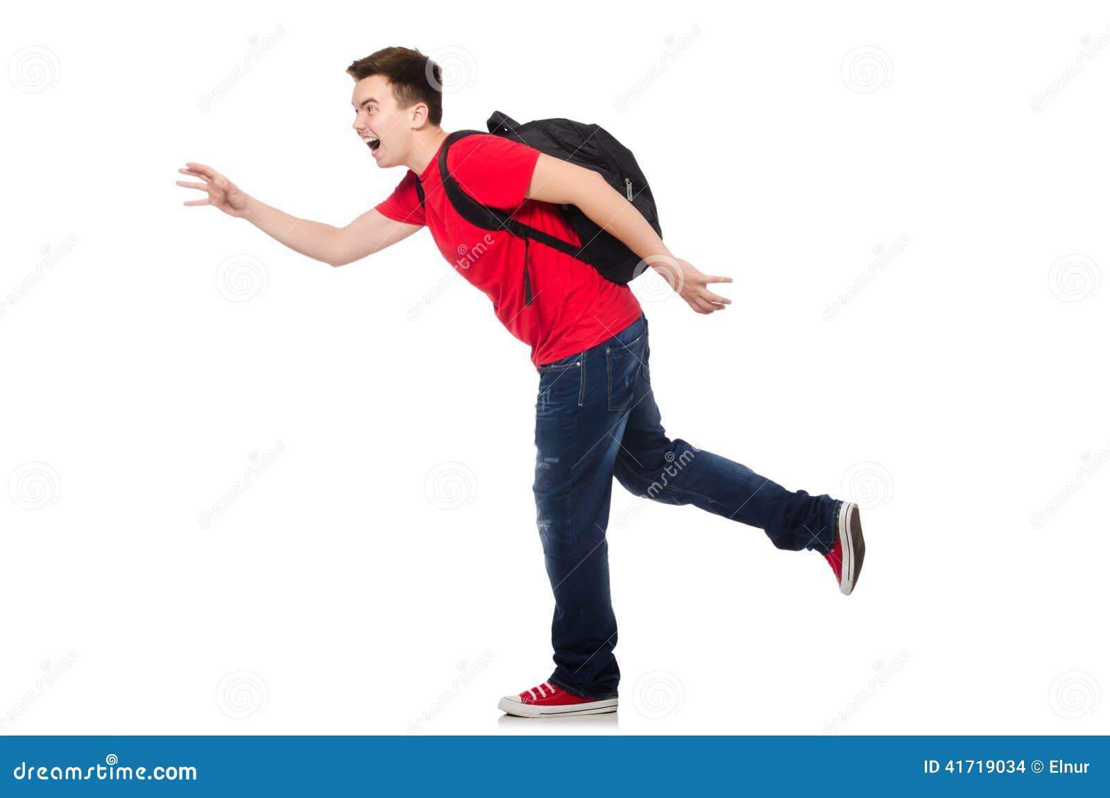 Student with Backpack Isolated Stock Photo - Image of male, class: 41719034