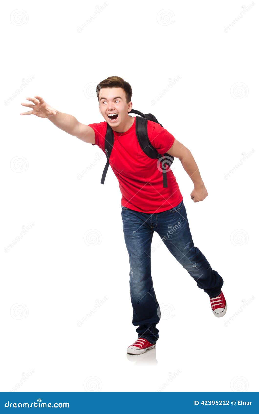 Student with backpack stock photo. Image of graduate - 42396222