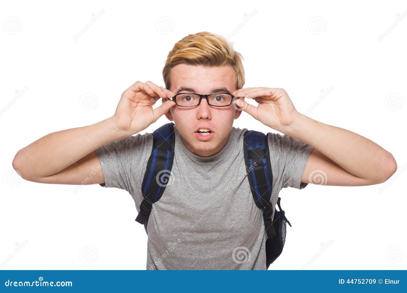 Student with Backpack Isolated Stock Image - Image of casual, back ...