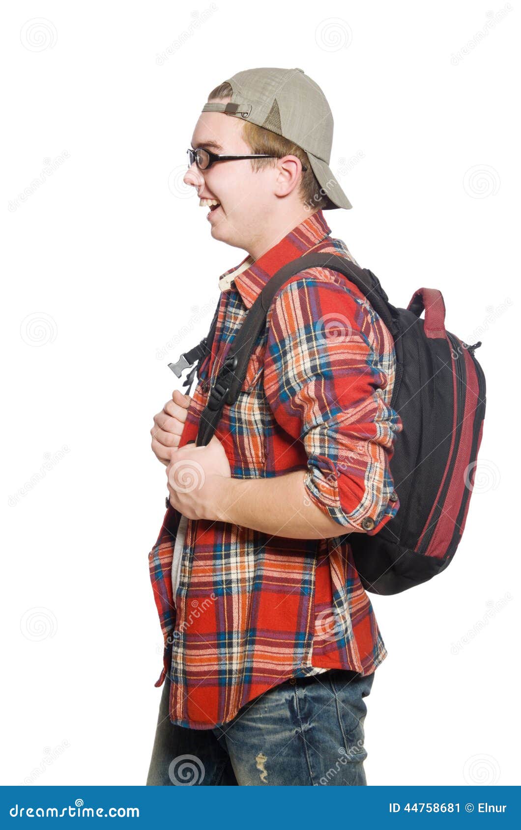Student with Backpack Isolated Stock Image - Image of casual, education ...