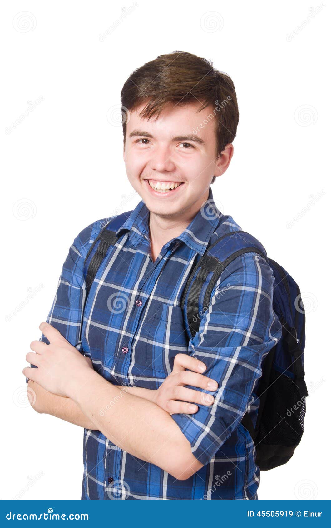 Student with Backpack Isolated Stock Image - Image of graduate, back ...