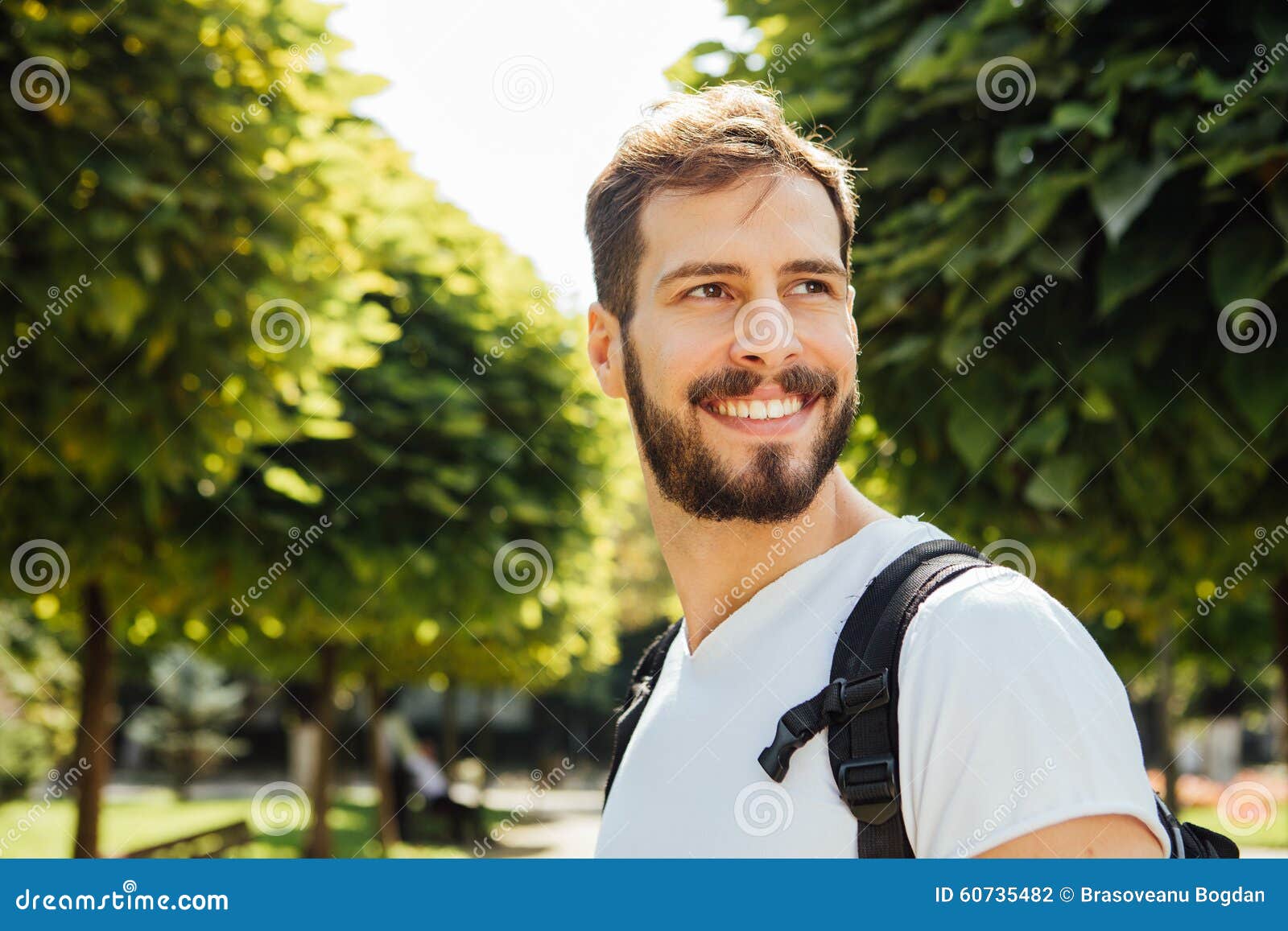 Student with Backpack Outside Stock Photo - Image of male, class: 60735482