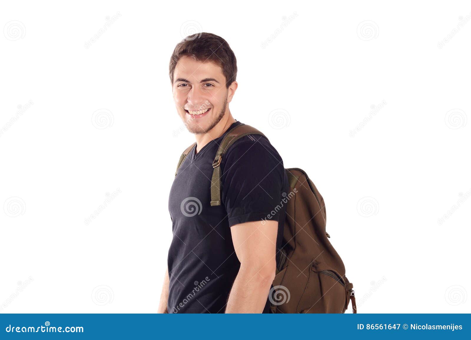 Student with backpack. stock image. Image of college - 86561647