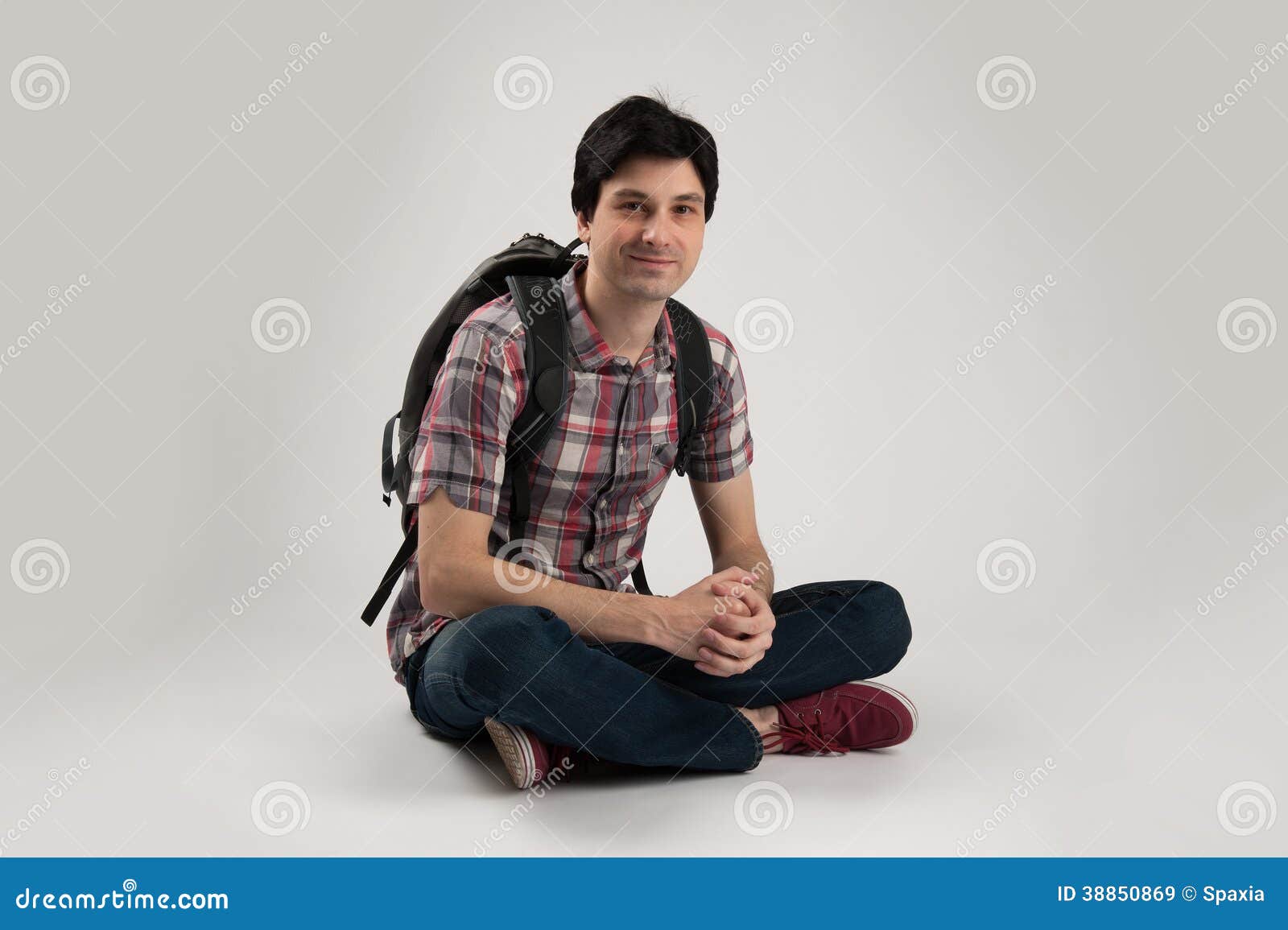 Student with Backpack Sitting Stock Image - Image of lifestyle ...