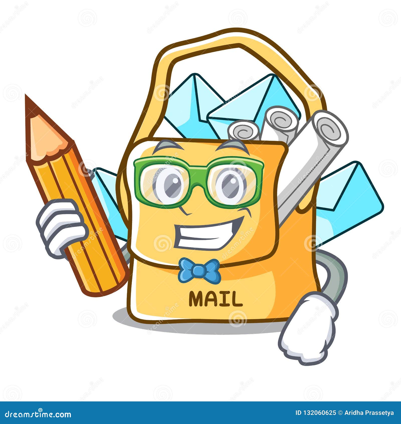 Student the Bag with Shape Mail Cartoon Stock Vector - Illustration of ...