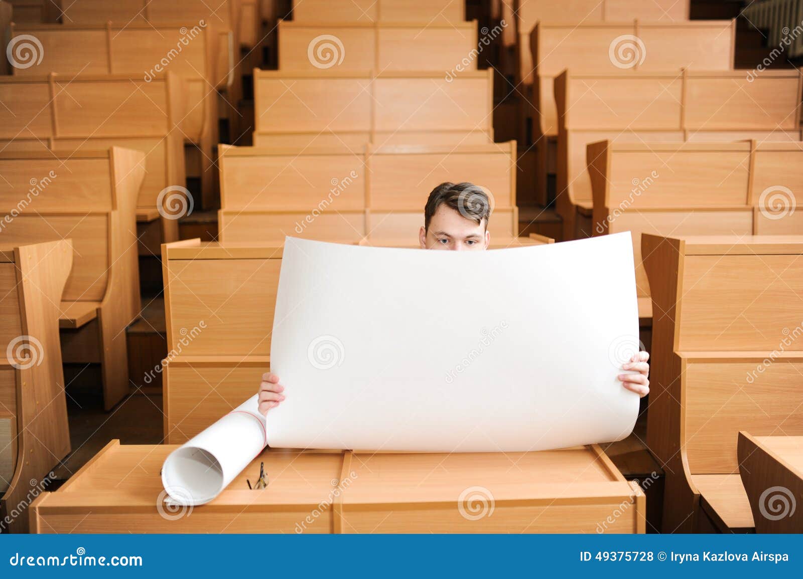The Student in a Big Class Prepares for Examination Stock Photo - Image ...