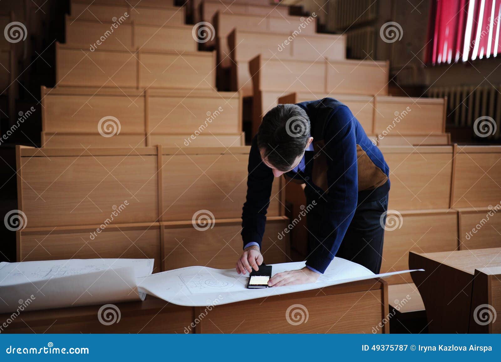The Student in a Big Class Prepares for Examination Stock Image - Image ...
