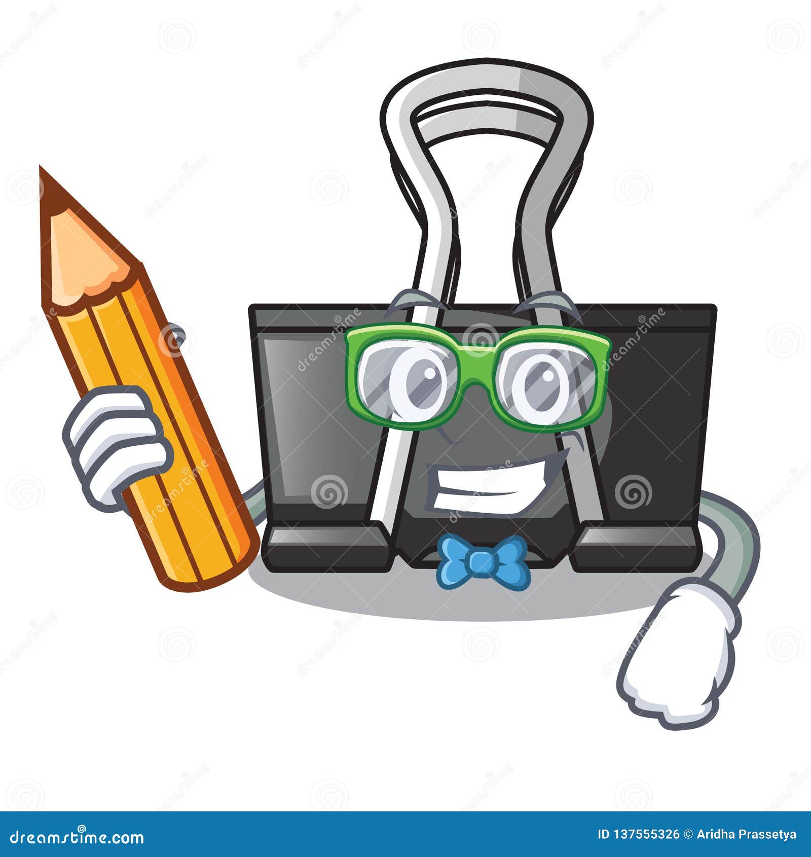 Student Binder Clip Isolated on the Cartoon Stock Vector - Illustration ...