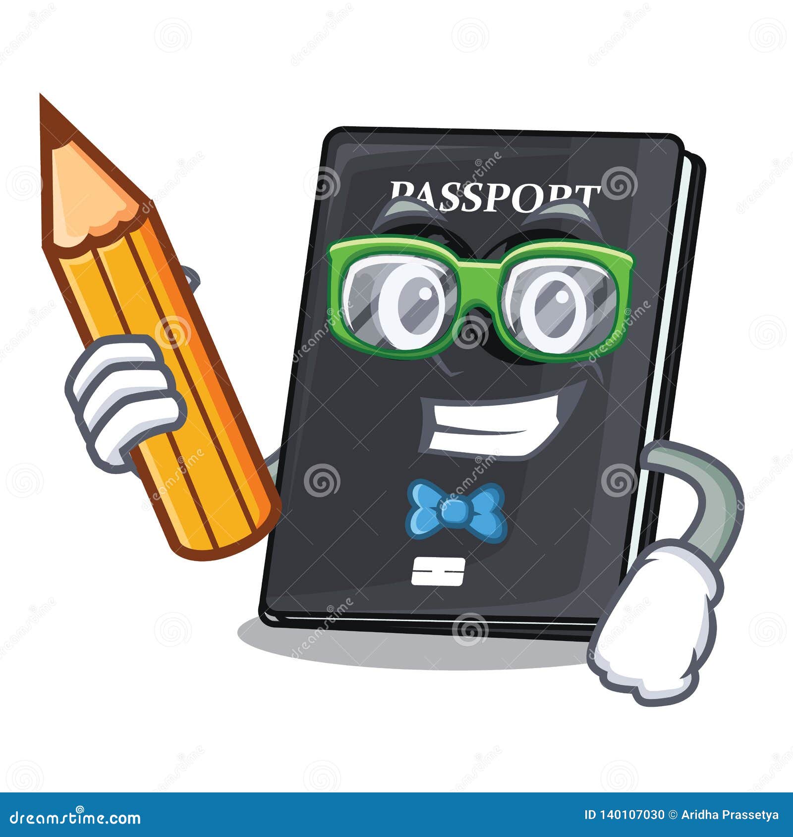 Student Black Passport in the Shape Character Stock Vector ...