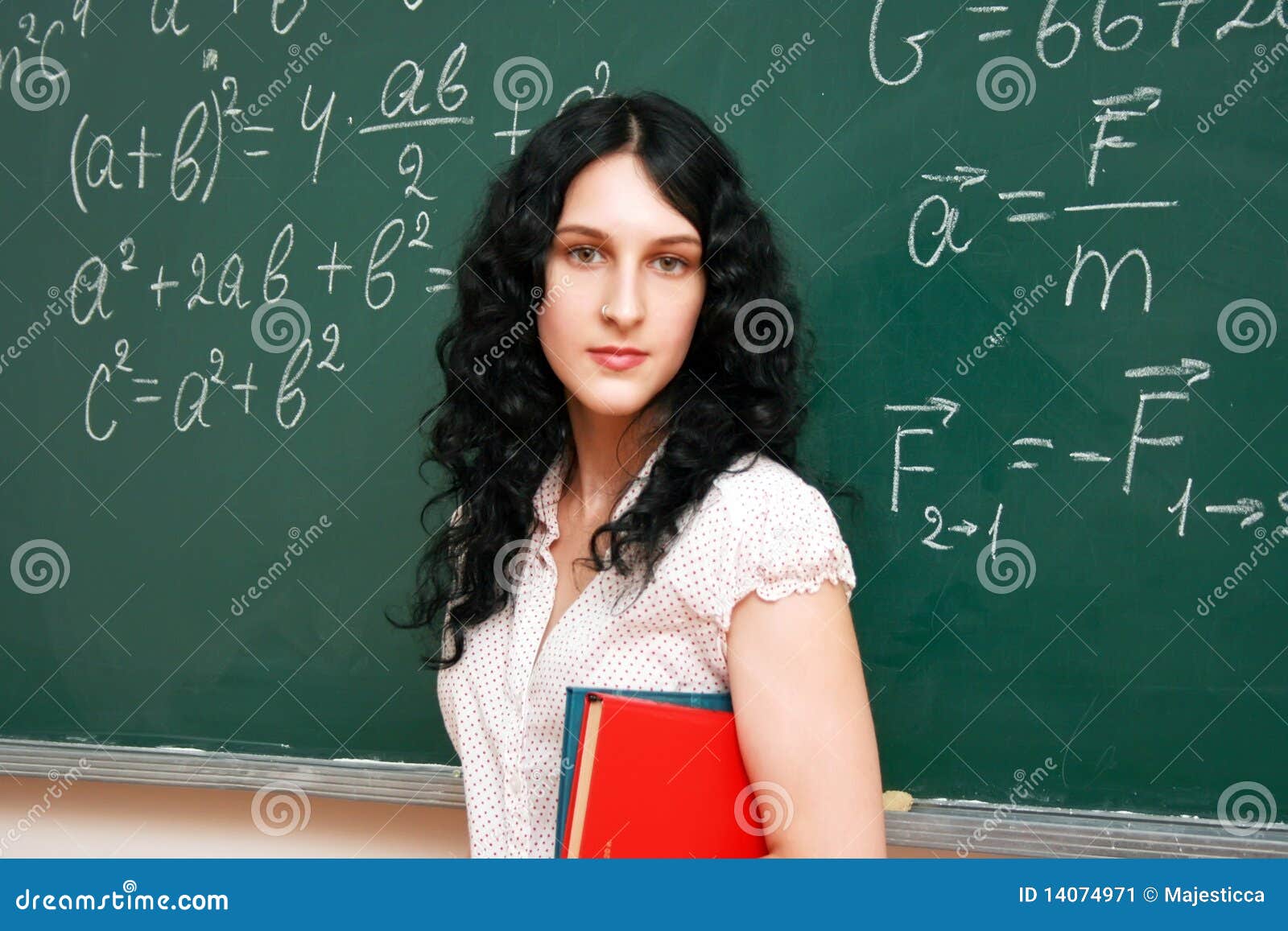 Student at the blackboard stock image. Image of board - 14074971