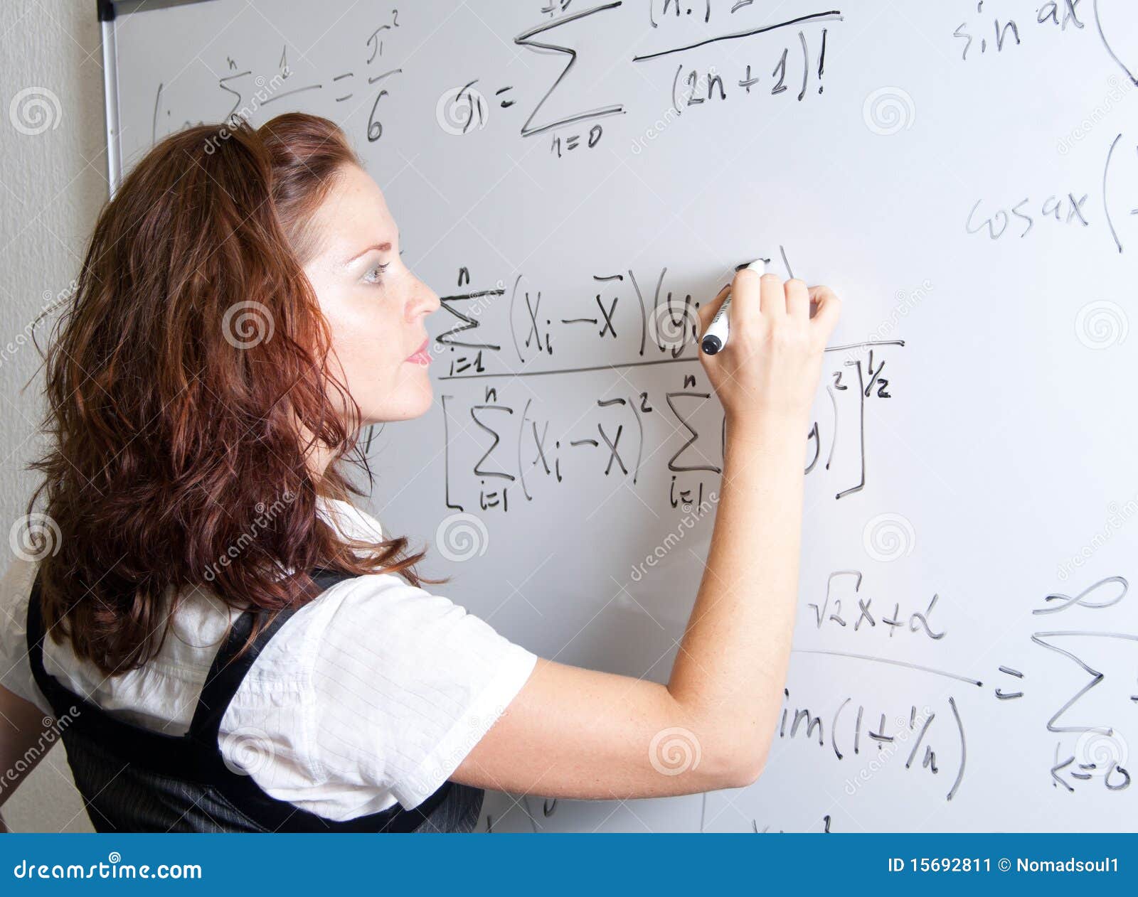 Student at blackboard stock image. Image of large, instructor - 15692811