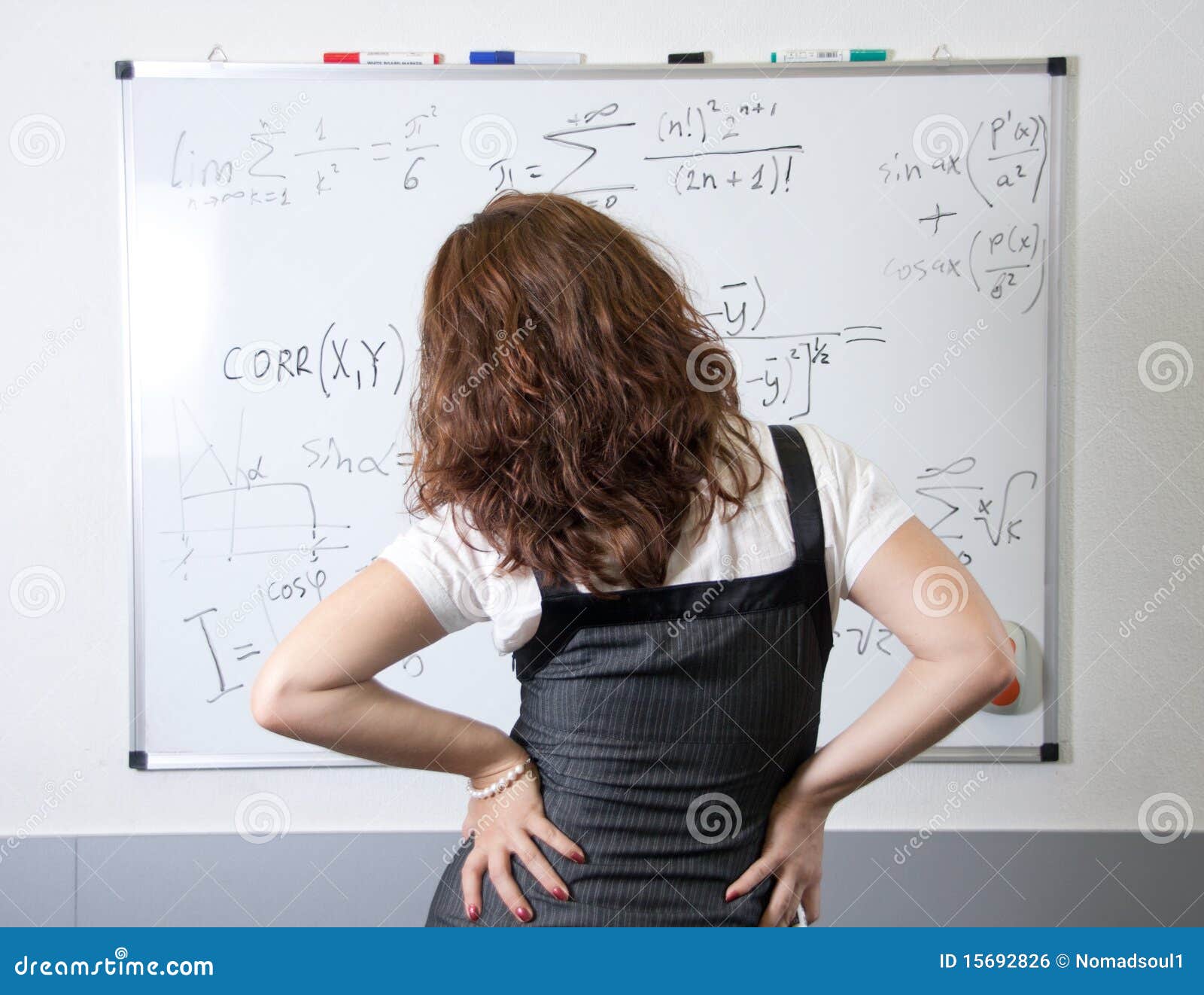 Student at blackboard stock photo. Image of concentration - 15692826