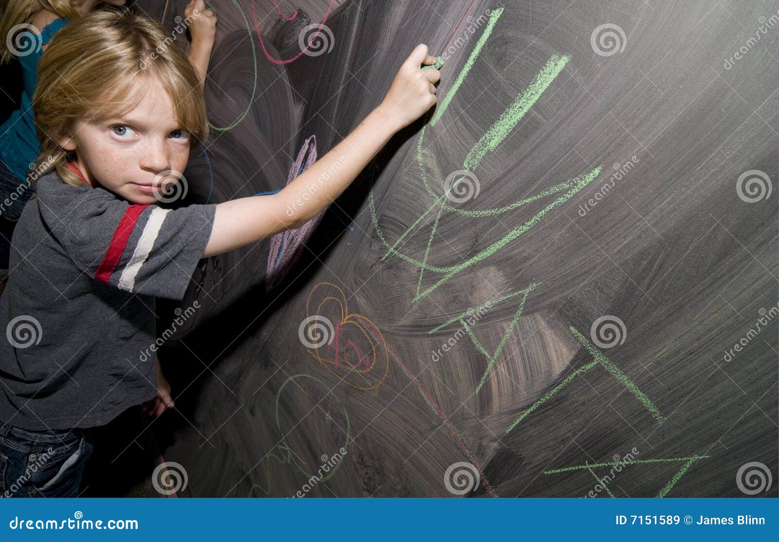 Student at Blackboard stock image. Image of board, cute - 7151589