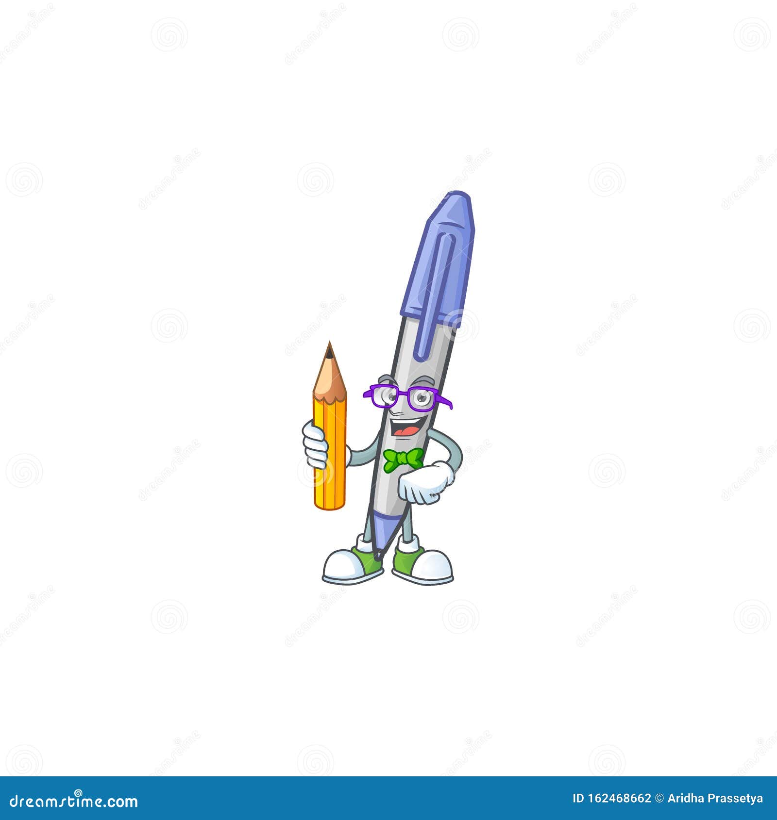 Student Blue Ballpoint Isolated on White Background Stock Vector ...