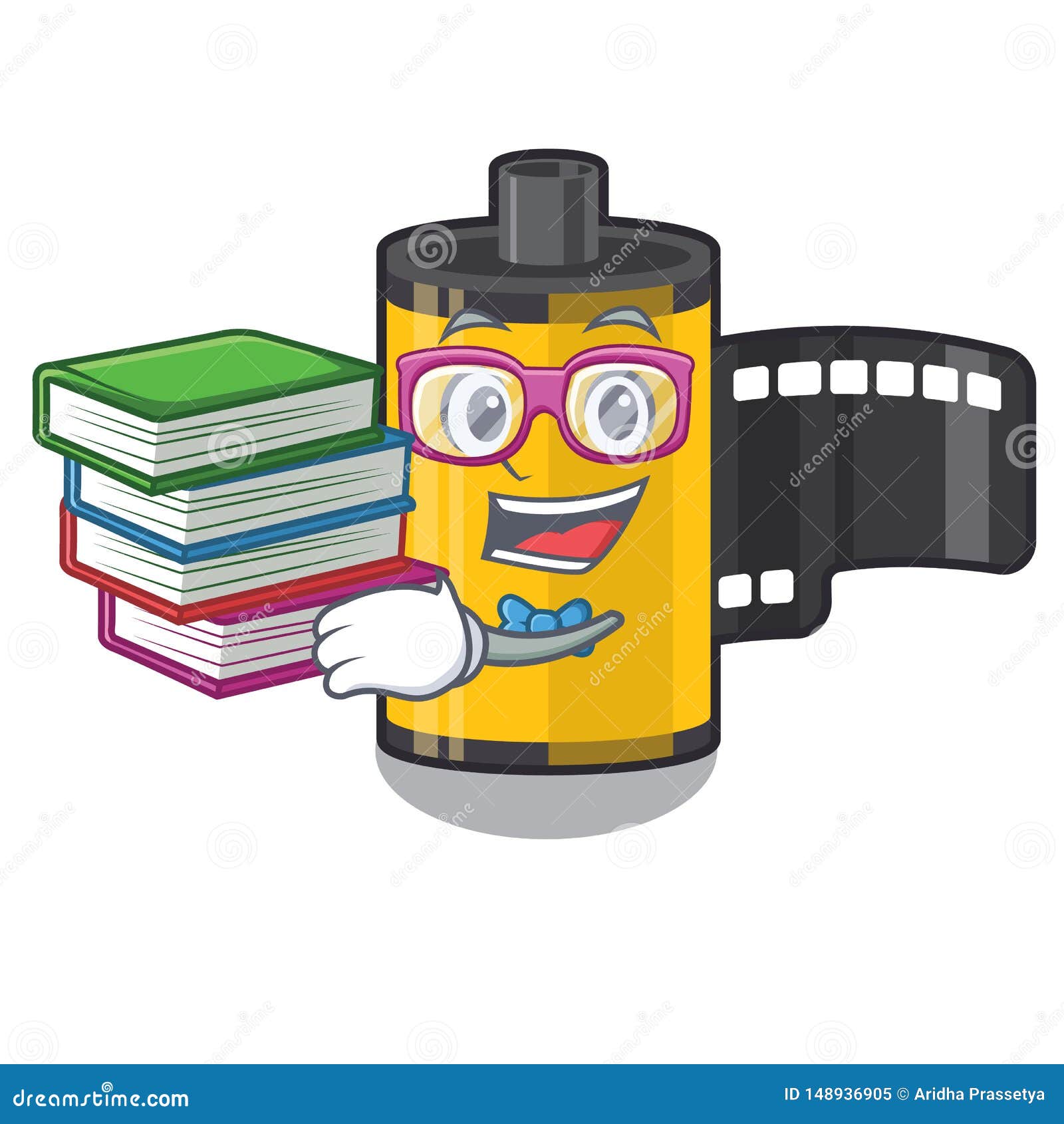 Student with Book Camera Roll in the Cartoon Drawer Stock Vector ...