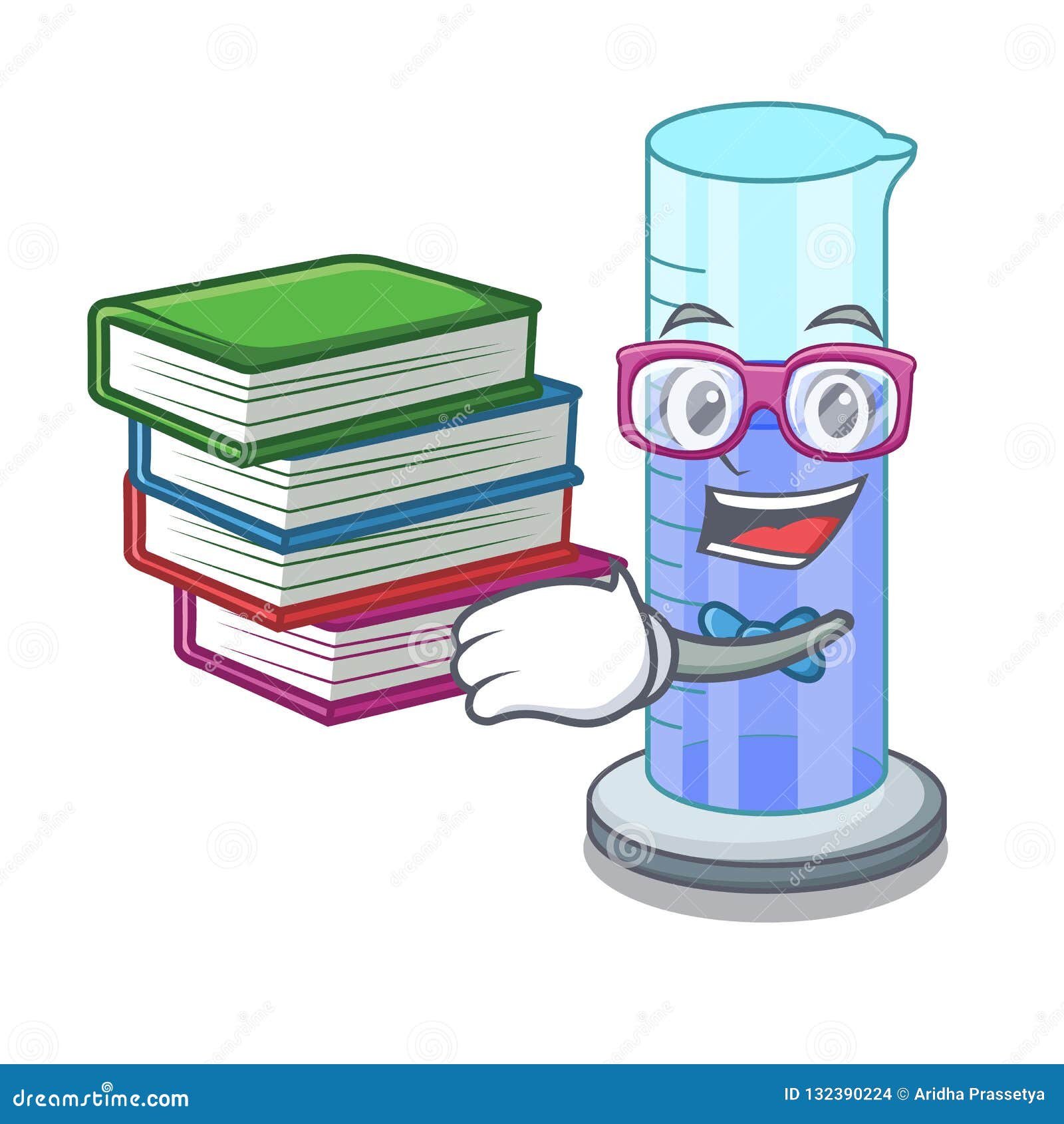 Student with Book Graduated Cylinder on for Cartoon Trial Stock Vector ...