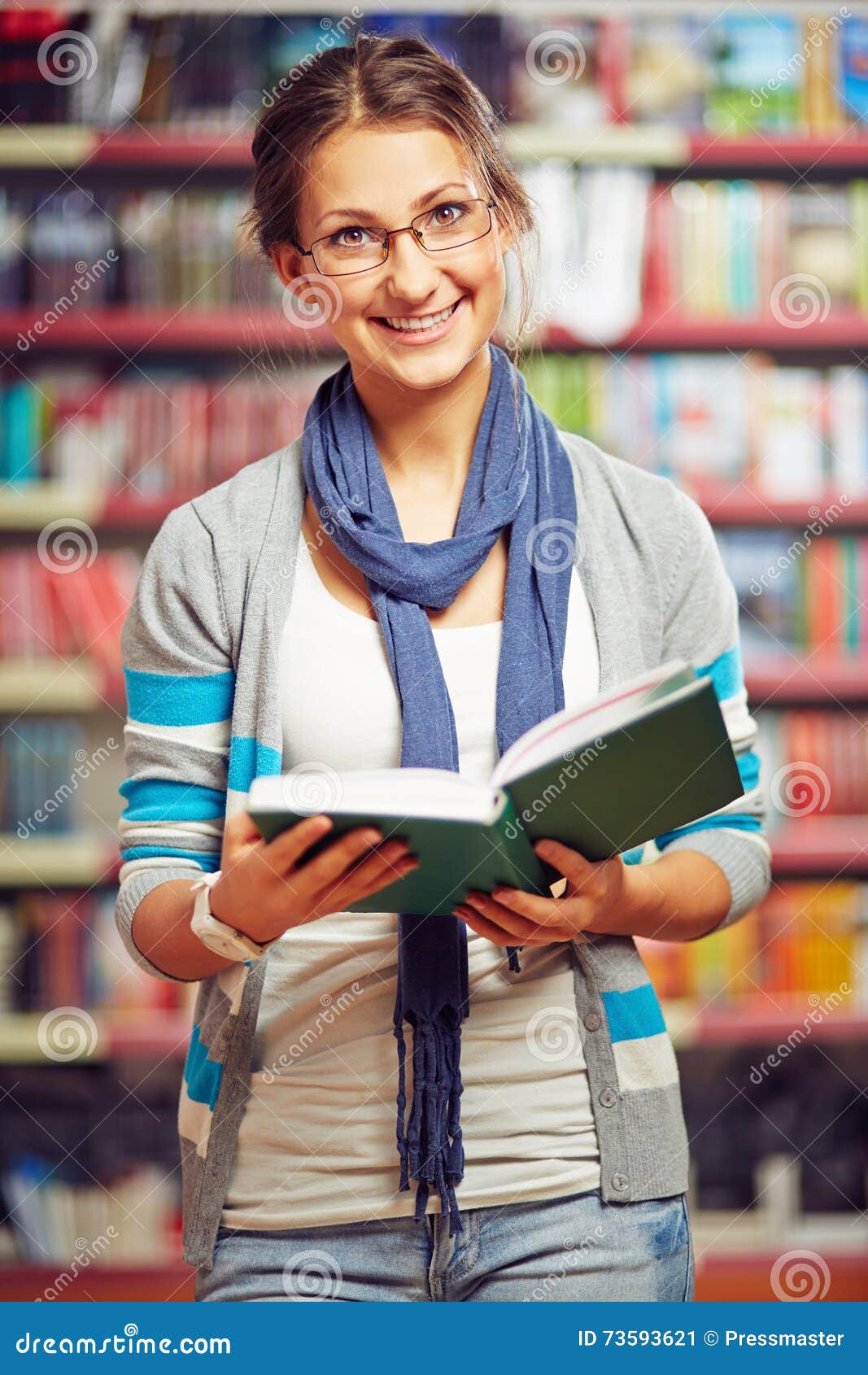 Student with book stock image. Image of study, girl, young - 73593621