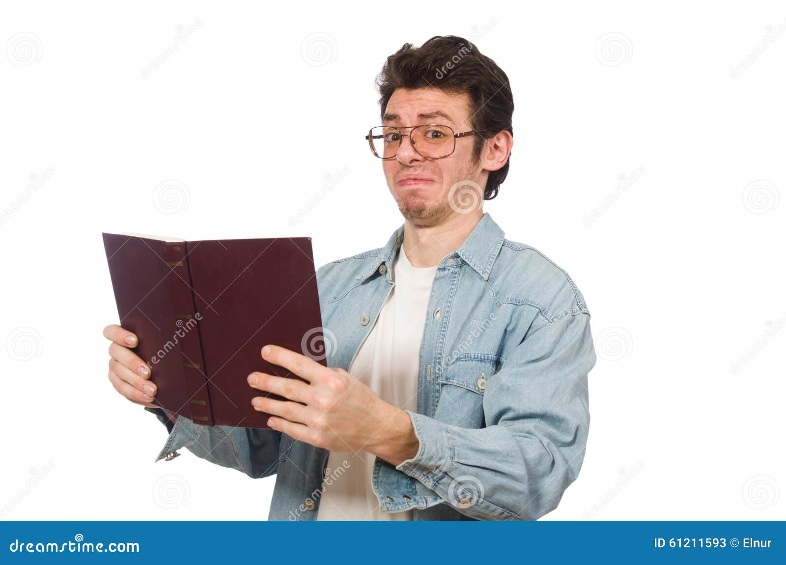 The Student with Book Isolated on White Stock Image - Image of student ...