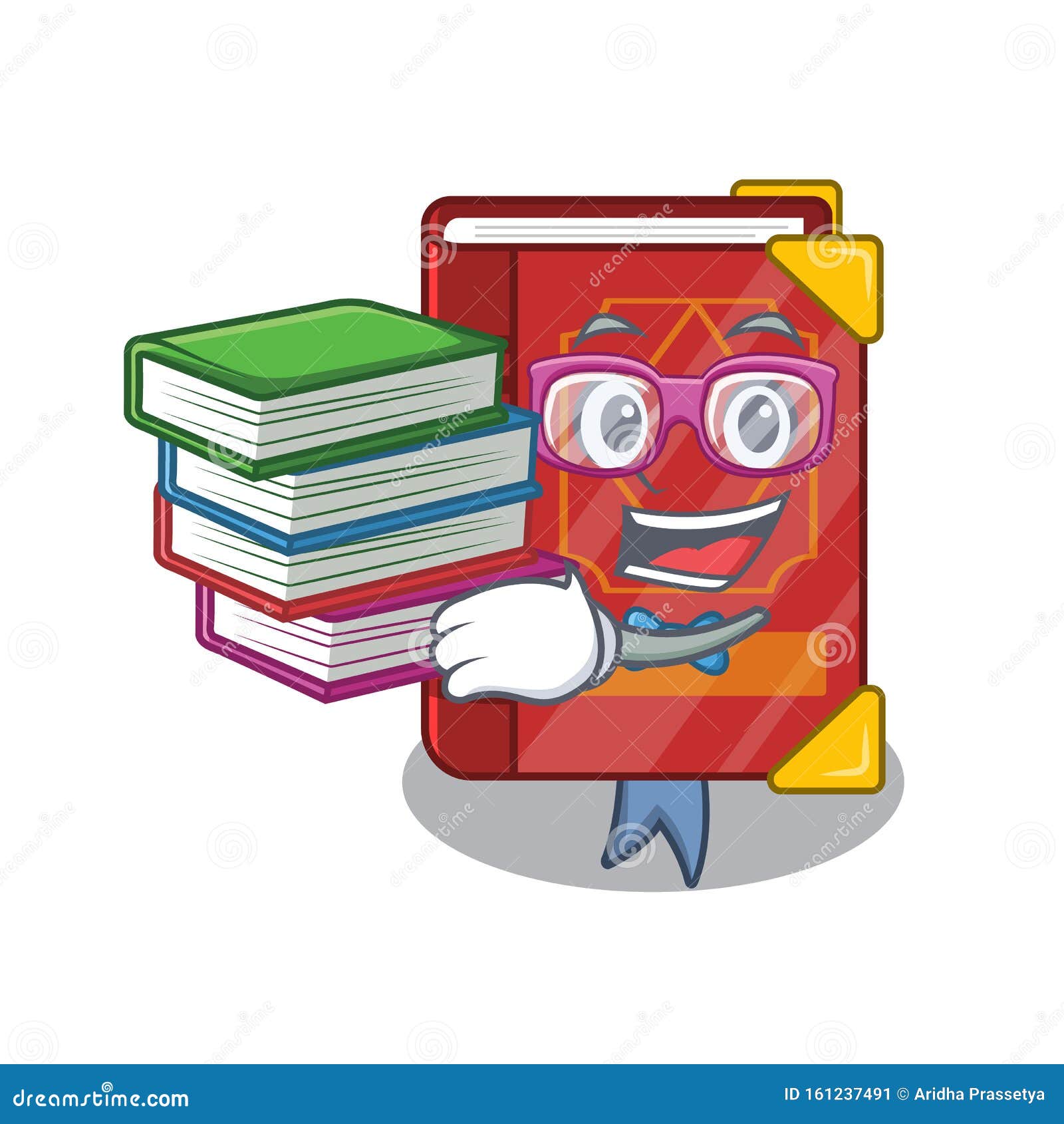 Student with Book Magic Spell Book in Shape Mascot Stock Vector ...