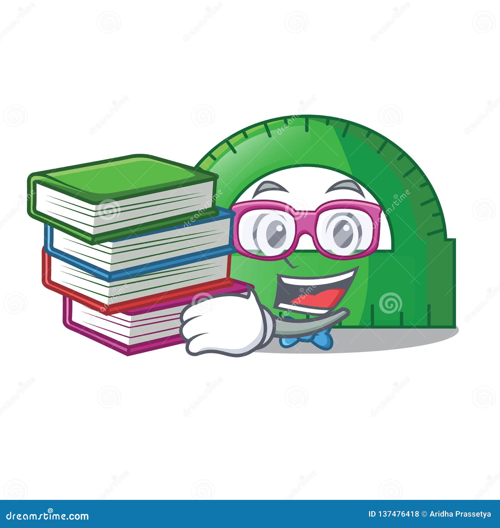 Student with Book Protractor Isolated in the a Cartoons Stock Vector ...
