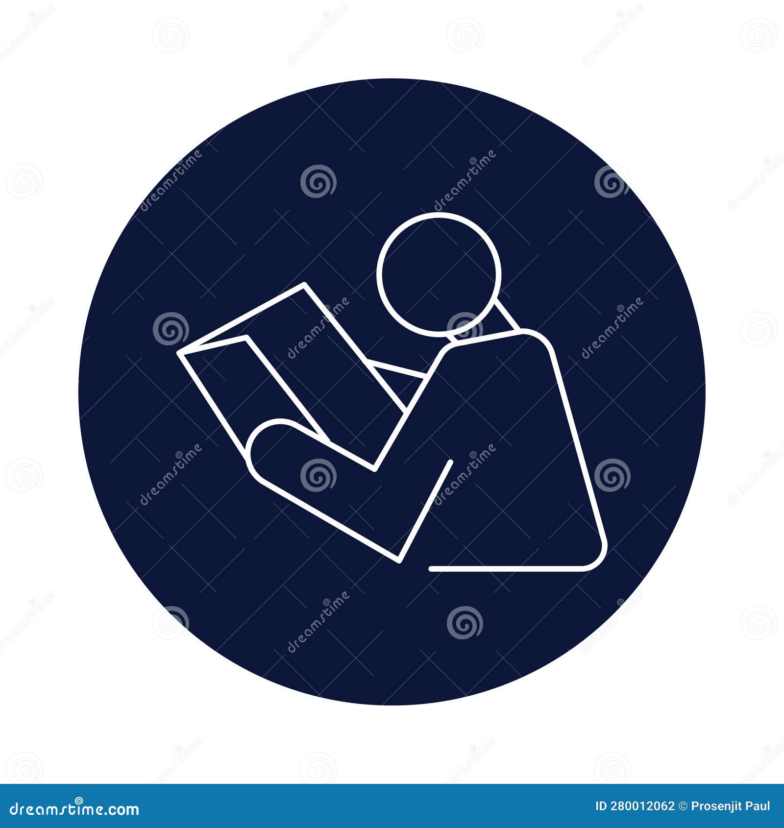 Student, Book, Reading, Man, Student Reading Book Icon Stock Vector ...