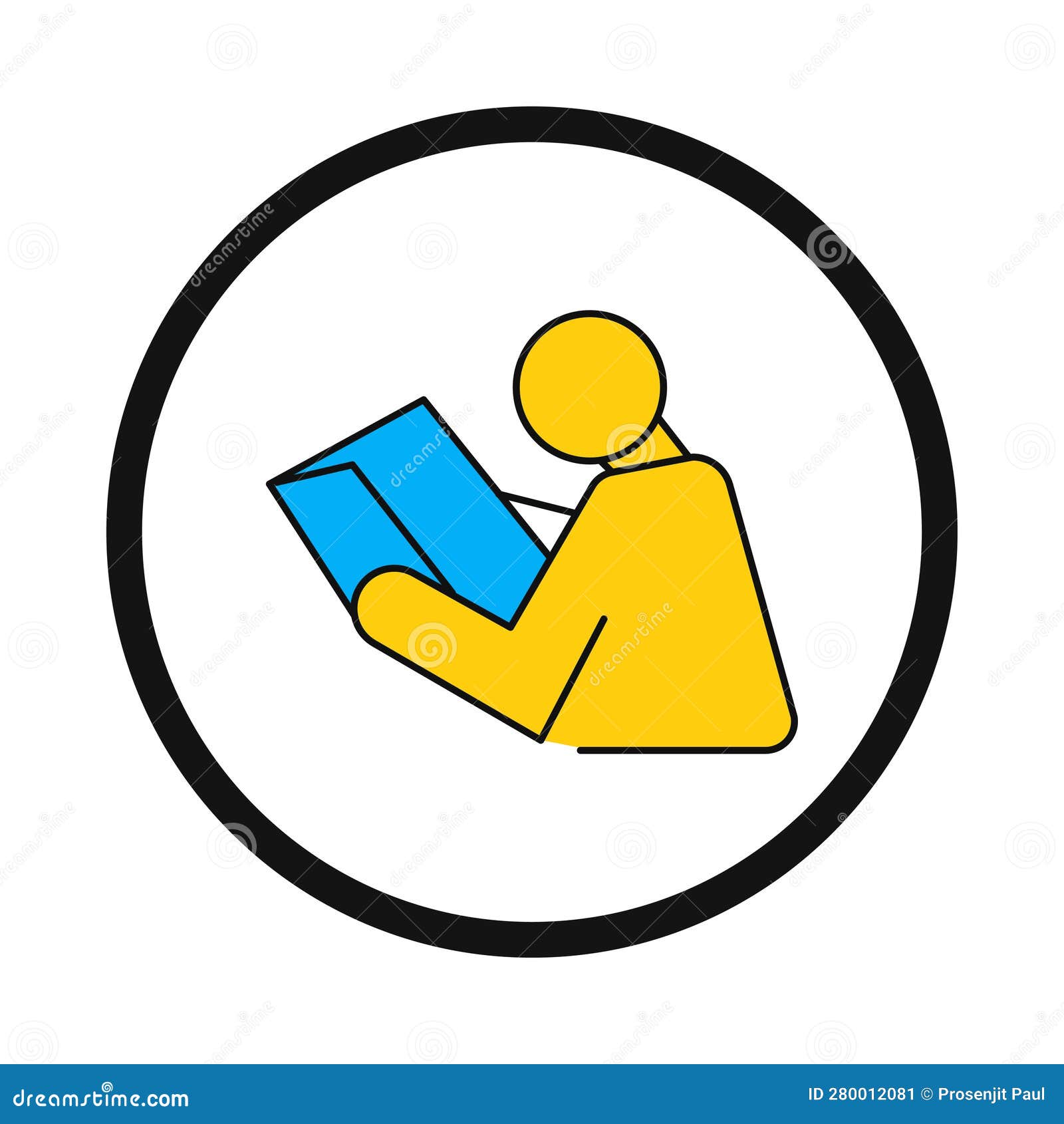 Student, Book, Reading, Man, Student Reading Book Icon Stock Vector ...