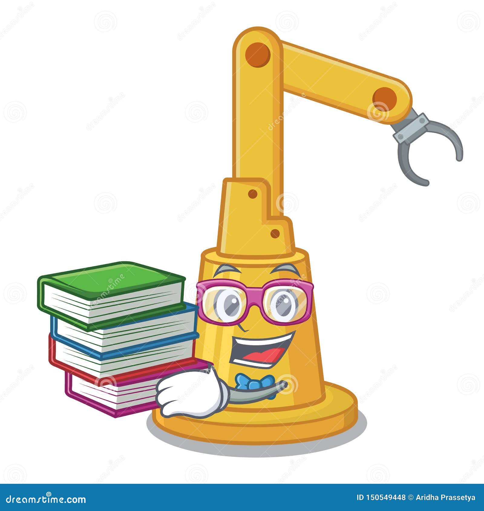 Student with Book Toy Assembly Automation Machine on Cartoon Stock ...
