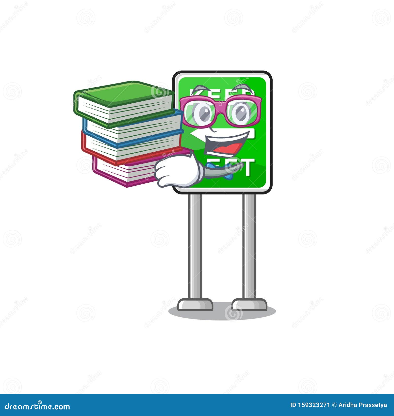 Student Keep Left Cartoon Isolated The Mascot Vector Illustration ...