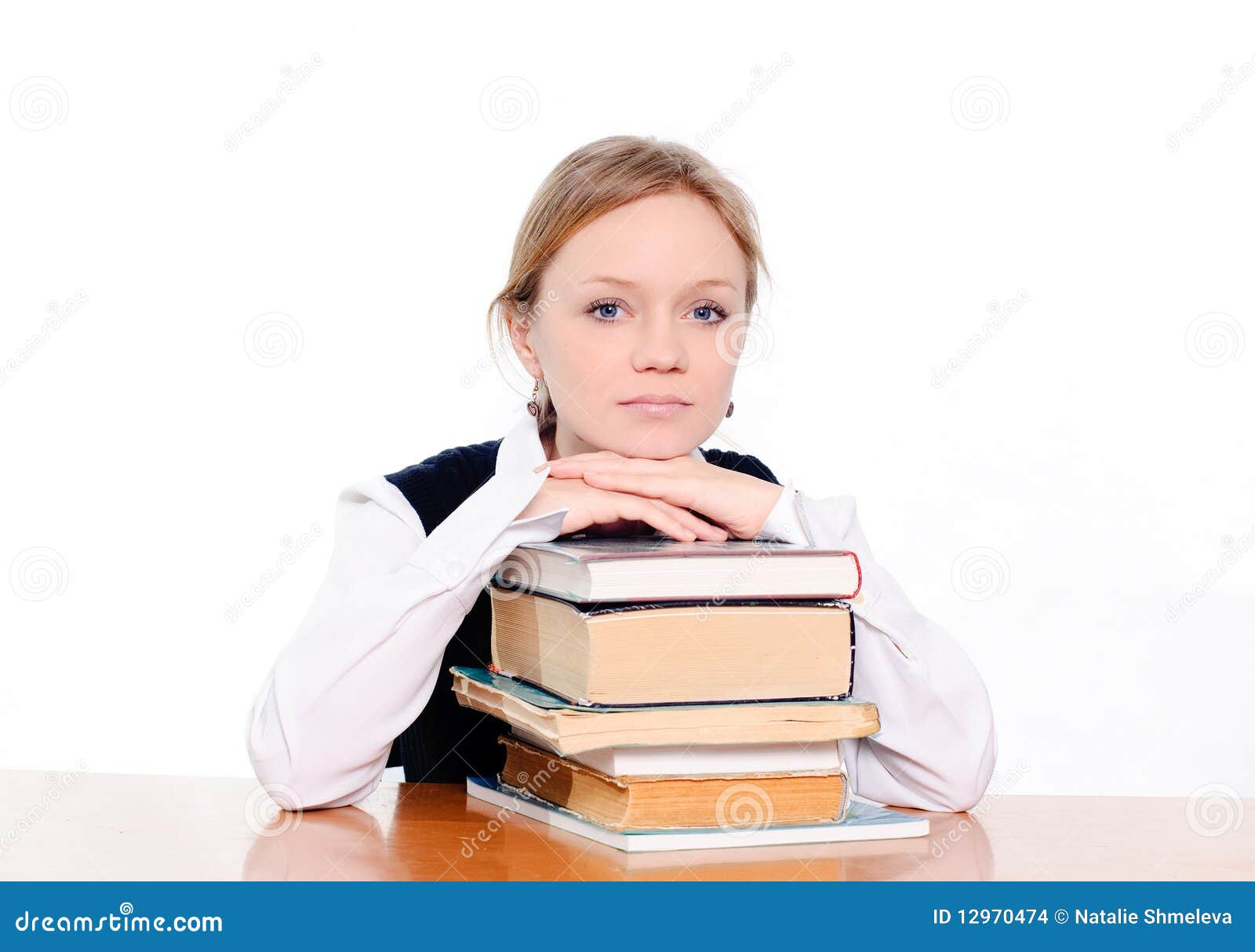 Student with books stock photo. Image of highschool, beautiful - 12970474