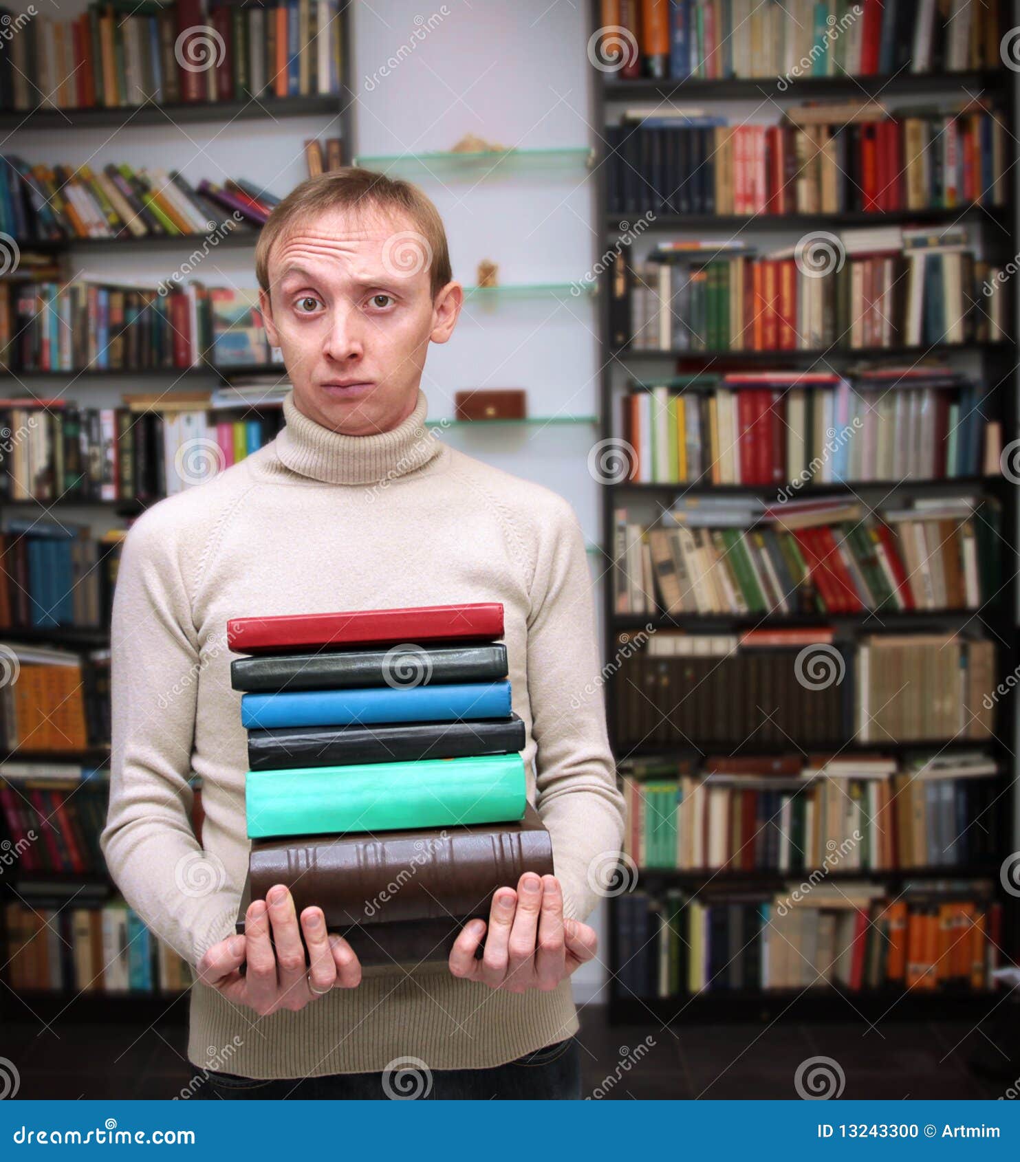 Student with books stock photo. Image of young, book - 13243300
