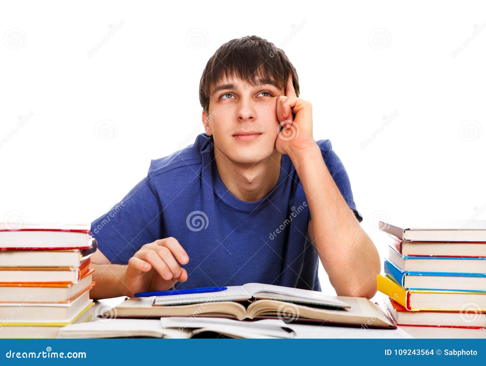 Student is dreaming stock photo. Image of idea, male - 109243564