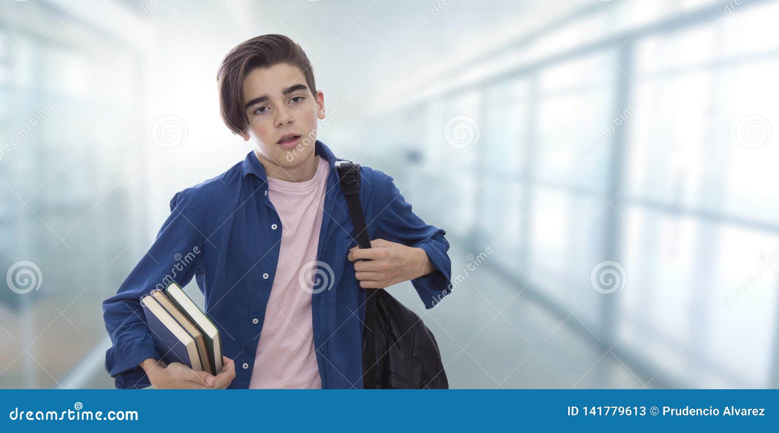 Student with Books and Expression of Fatigue Stock Image - Image of ...