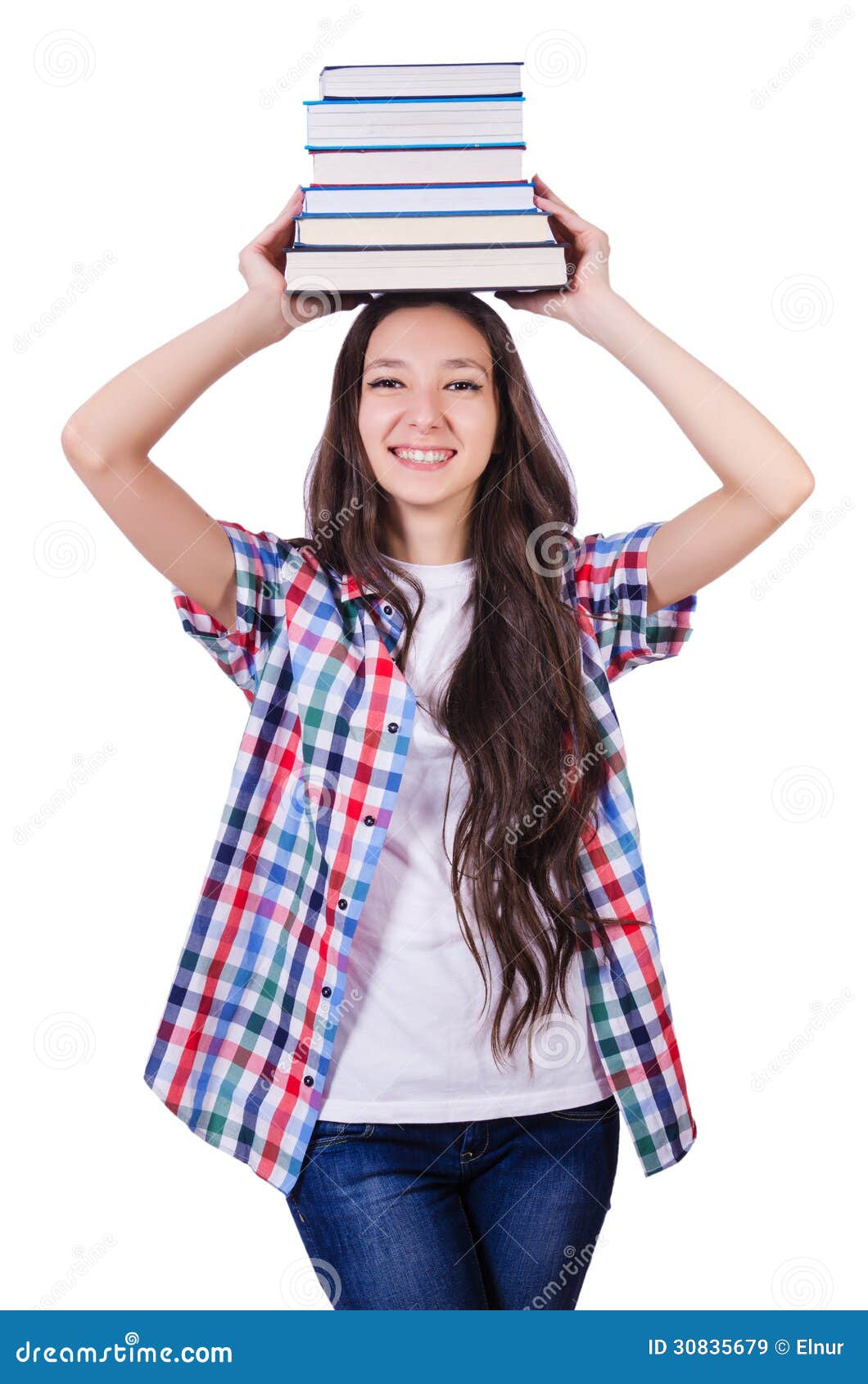 Student with books stock image. Image of holding, pretty - 30835679