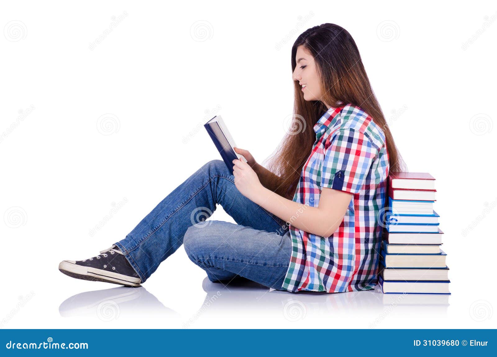 Student with books stock photo. Image of holding, female - 31039680