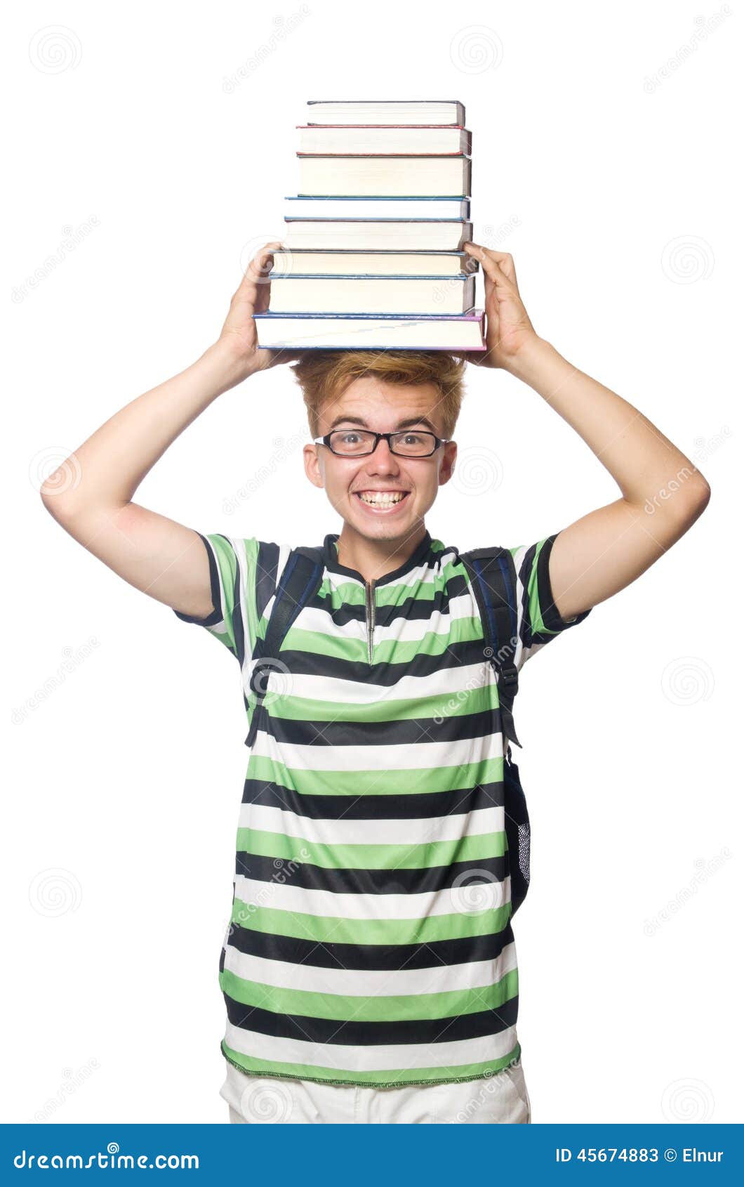 Student with Books Isolated Stock Image - Image of casual, learn: 45674883