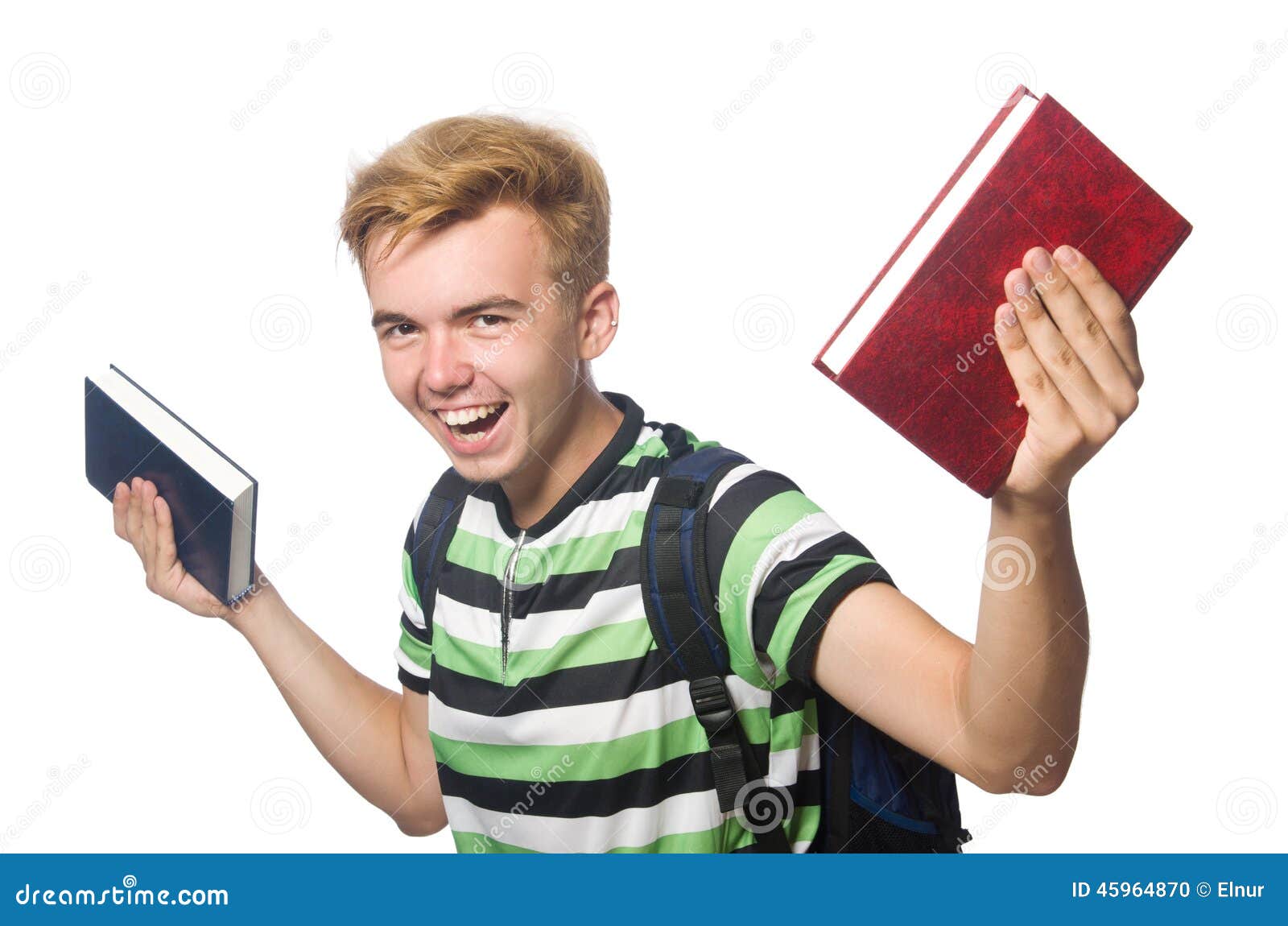 Student with Books Isolated Stock Photo - Image of adult, education ...