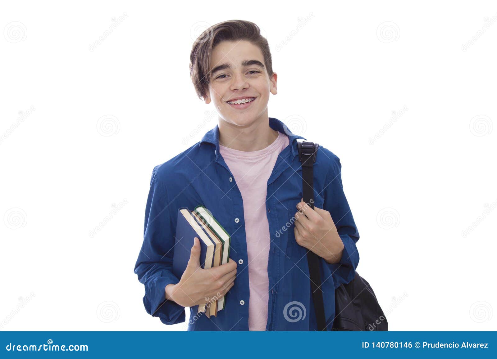 Student with Books Isolated Stock Photo - Image of pile, holding: 140780146