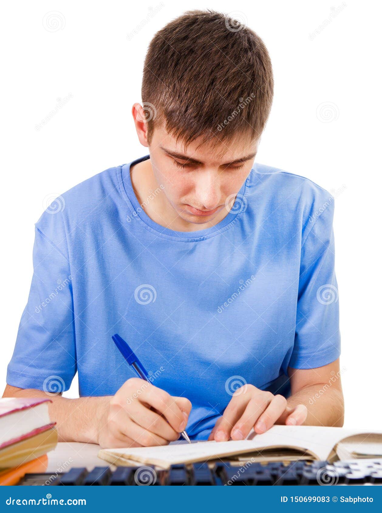 Student with a Books stock image. Image of serious, indoor - 150699083