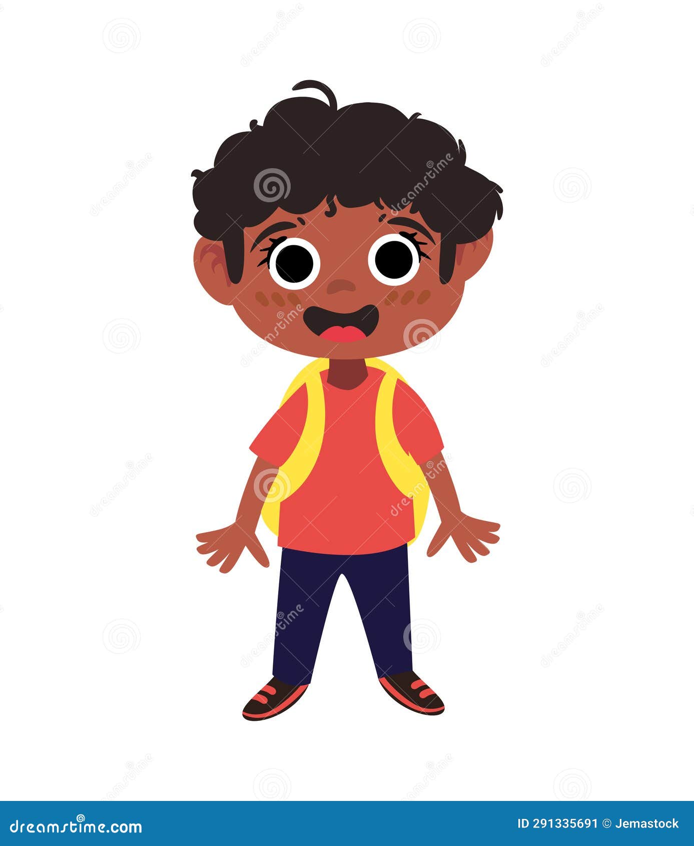 Student boy cartoon stock vector. Illustration of happy - 291335691