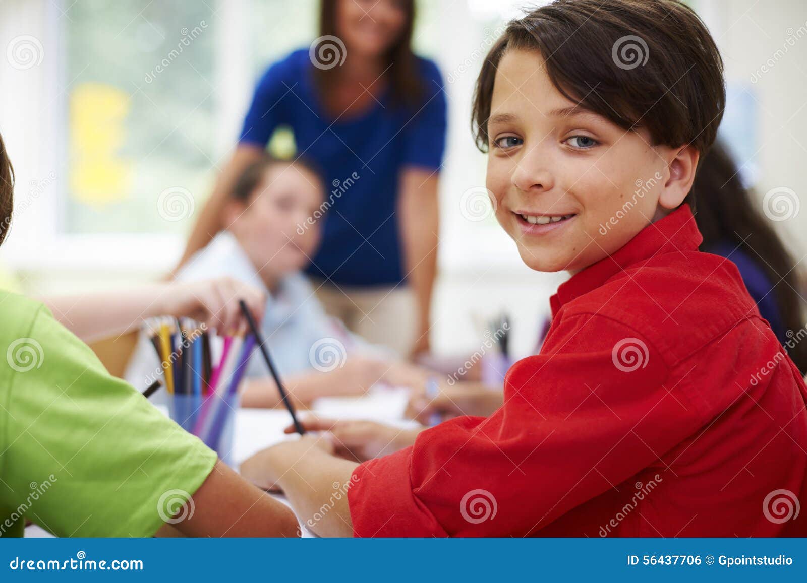 Student Boy in the Classroom Stock Photo - Image of class, indoors ...