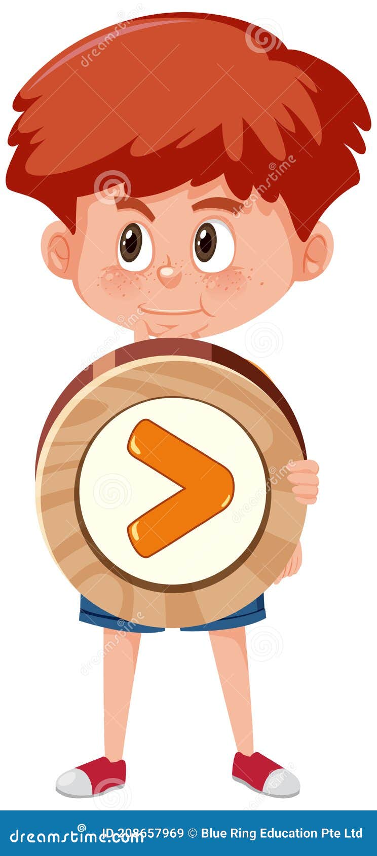 Student Boy Holding Basic Math Symbol or Sign Cartoon Character ...