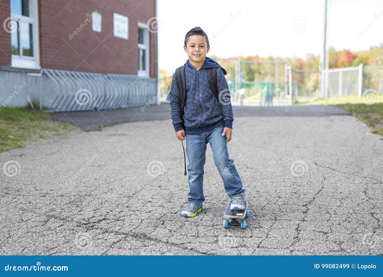 Student Outside School Standing Smiling Stock Image - Image of ...