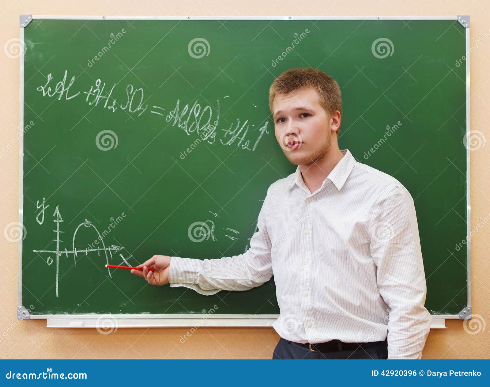 Student Boy Standing Near the Blackboard Stock Photo - Image of chalk ...