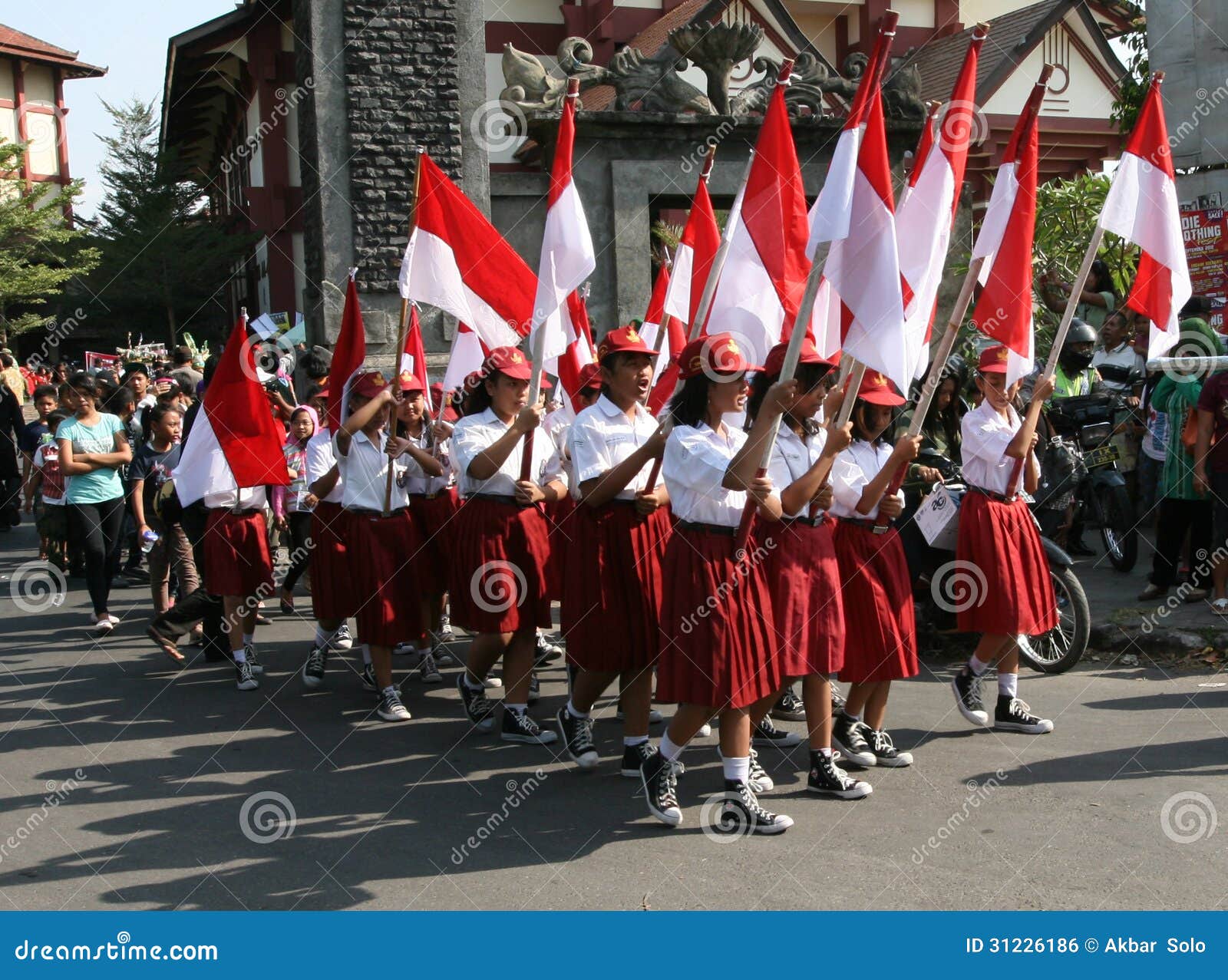 Student Bring Indonesian Flags Editorial Photo - Image of symbol, white ...