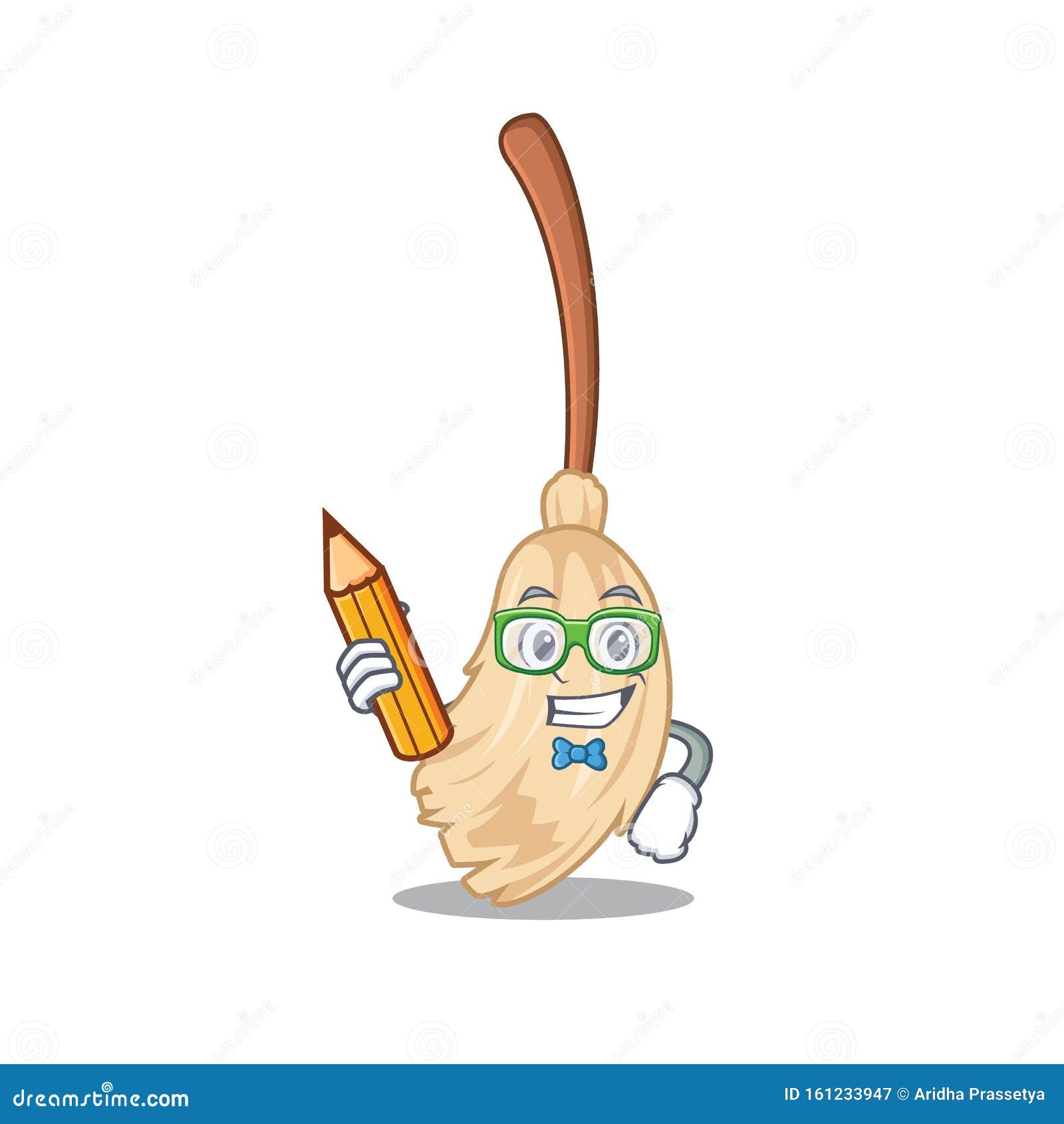 Student Broom with the in Cartoon Shape Stock Vector - Illustration of ...