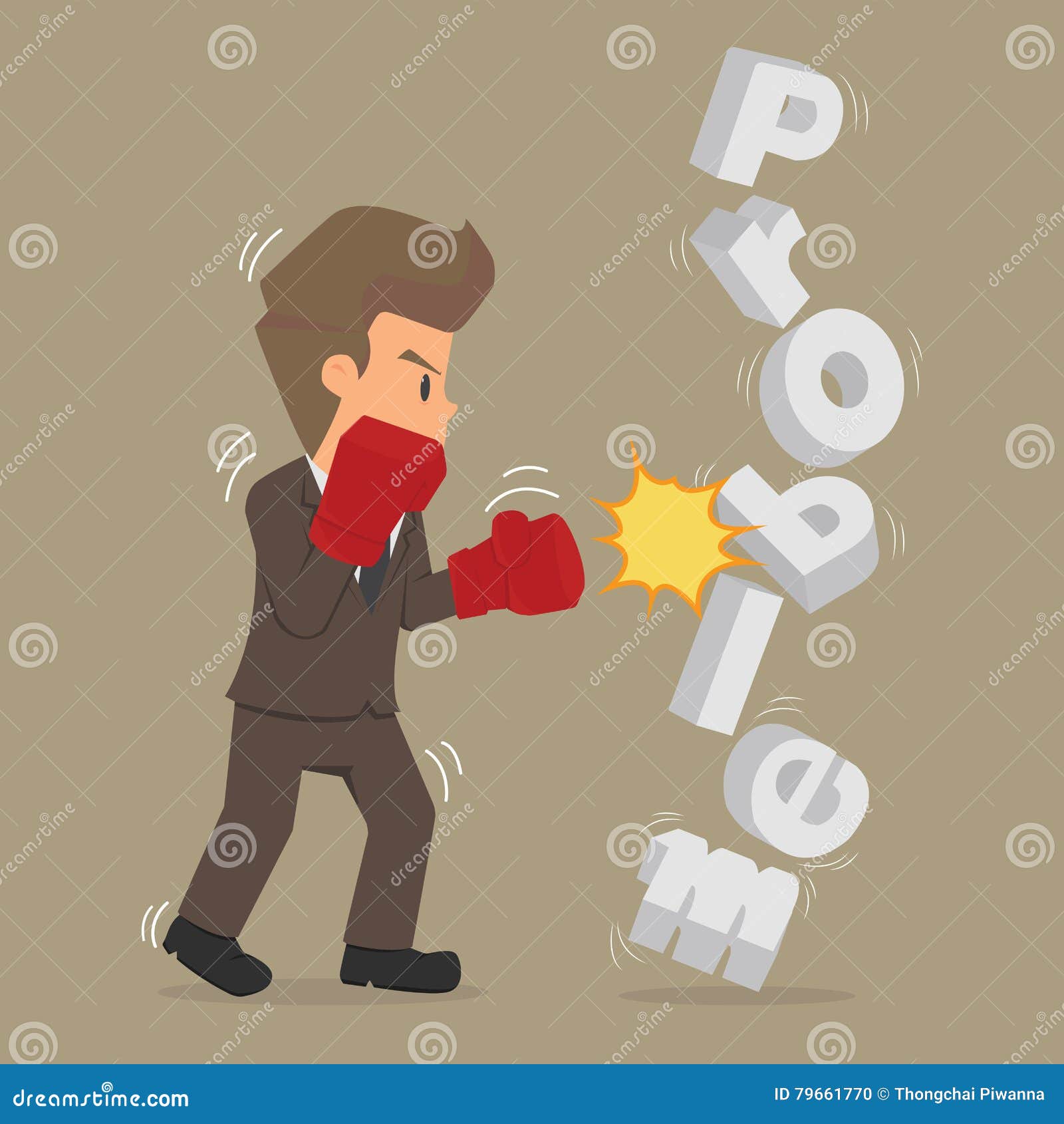 Student Businessman To Fight Against the Problem Stock Vector ...