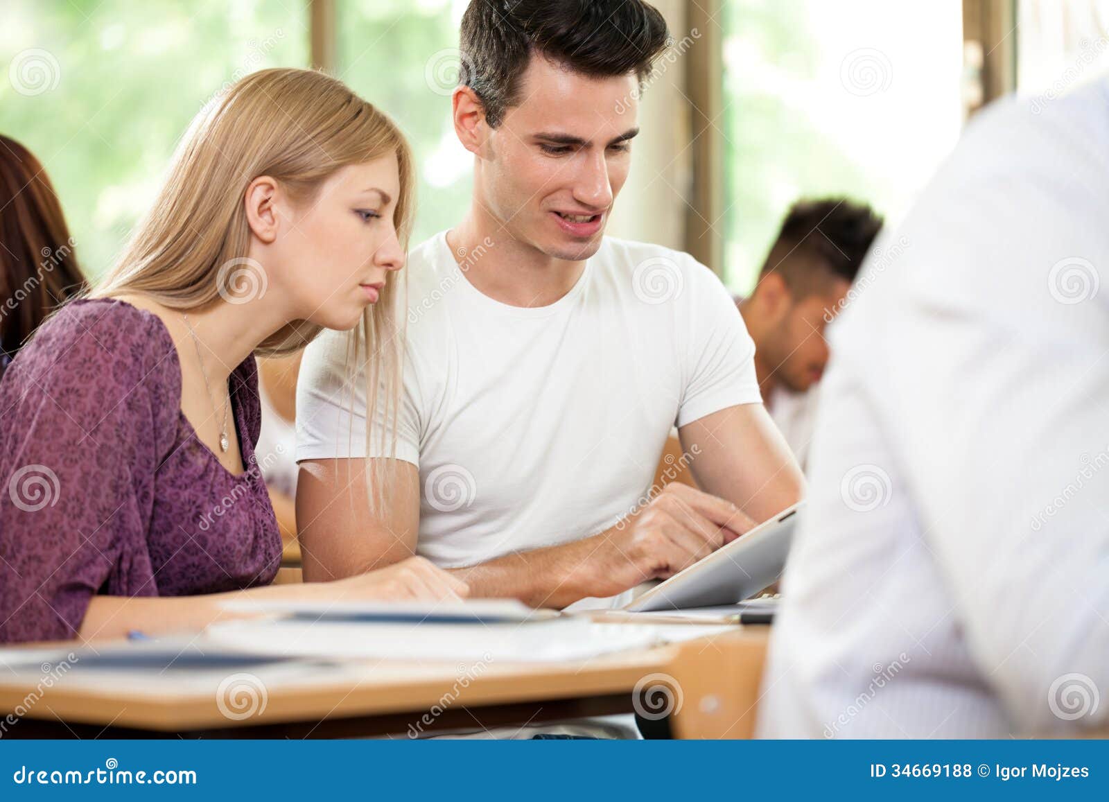 Student busy with tablet stock photo. Image of communication - 34669188